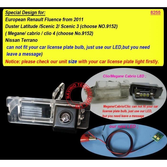 Caméra de recul pour Renault Fluence Duster Latitude Scenic2/3 Megane ...