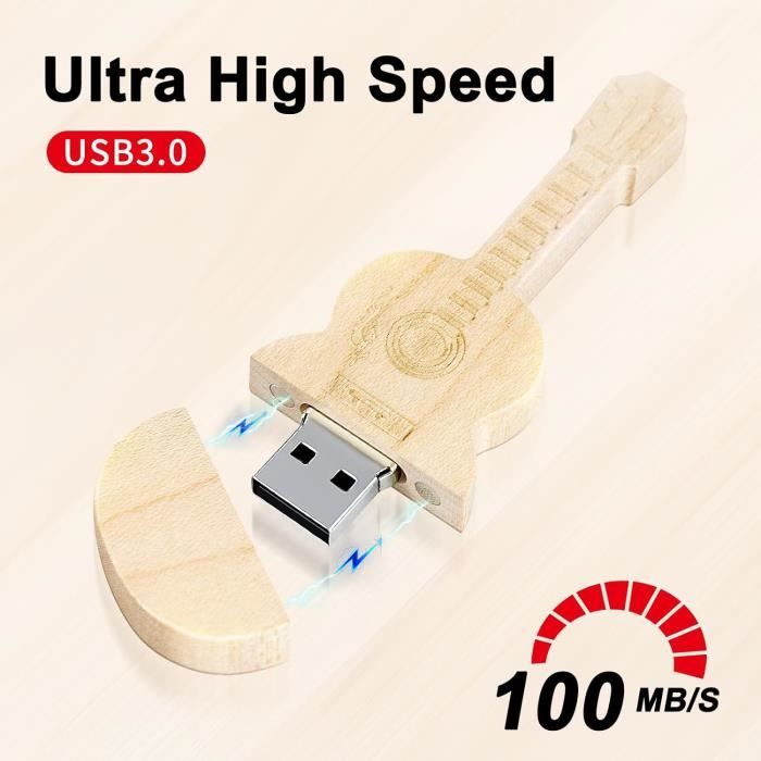 Cle USB 128G,Clé USB Guitare en Bois De Pin. Rapide Flash Drive Memory Stick Clés USB 3.0 Up to ...