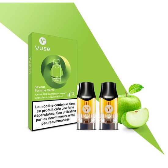 1 BOITE DE 2 CAPSULES VUSE EPOD POMME VERTE 12 MG - Cdiscount Au quotidien