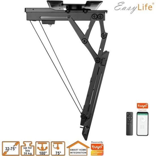 Support plafond TV électrique rotatif et pivotant + intégration Smart ...