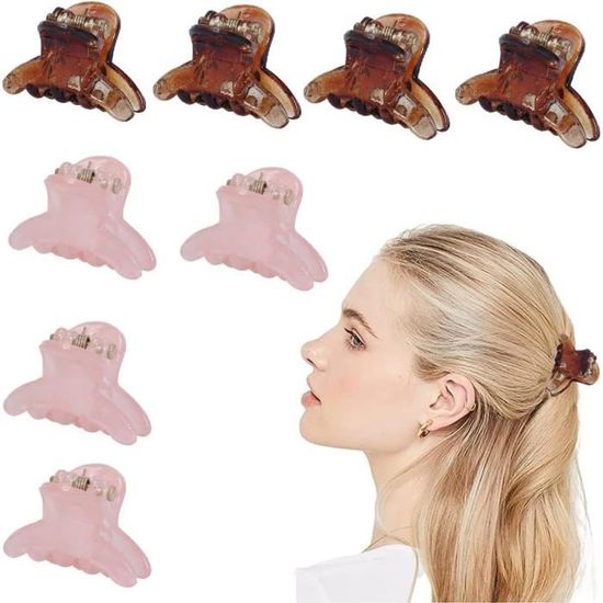 8Pcs Pince Cheveux Femme,Mini Pinces Crabe,Accessoire Cheveux Fille Et ...