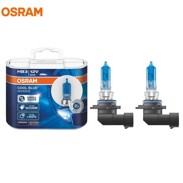 Ampoules halogènes Osram 9005 HB3,5000K,12V,60W,bleu froid,avancé,SG ...