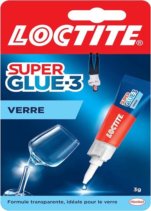Loctite Super Glue-3 Spécial verre,colle forte pour des collages verre ...