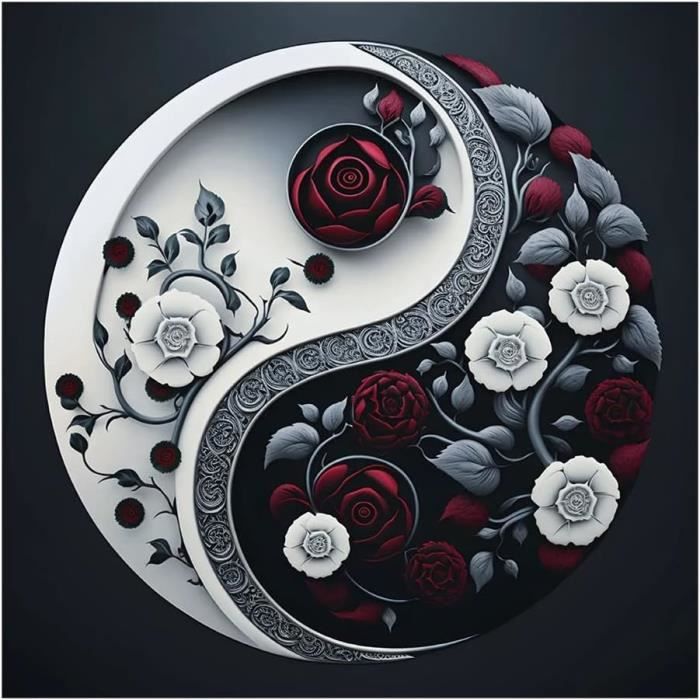 Broderie Diamant Ying Yang Kit Complet Bricolage Diamond Painting Rose ...