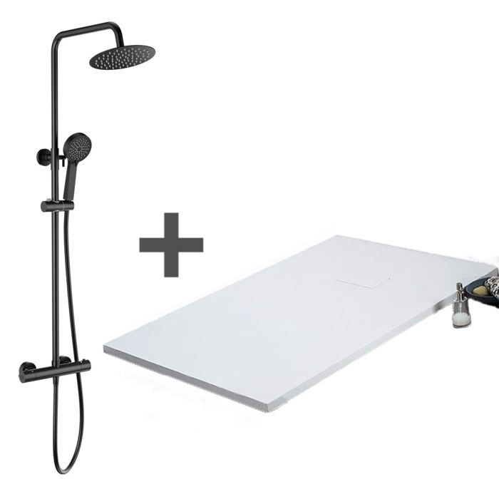 Pack Receveur de douche 80 x 170 cm extra plat blanc + Colonne de ...