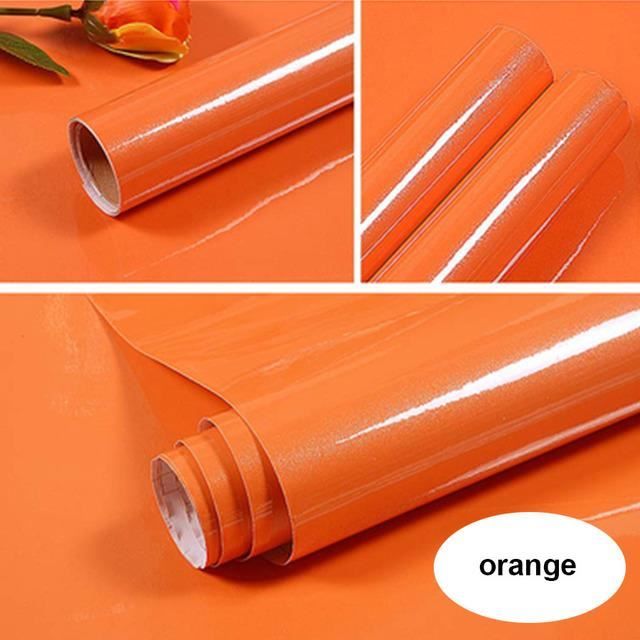 Papier peint - Orange - 60cm x 3m - PVC imperméable - Adhésif - Uni ...