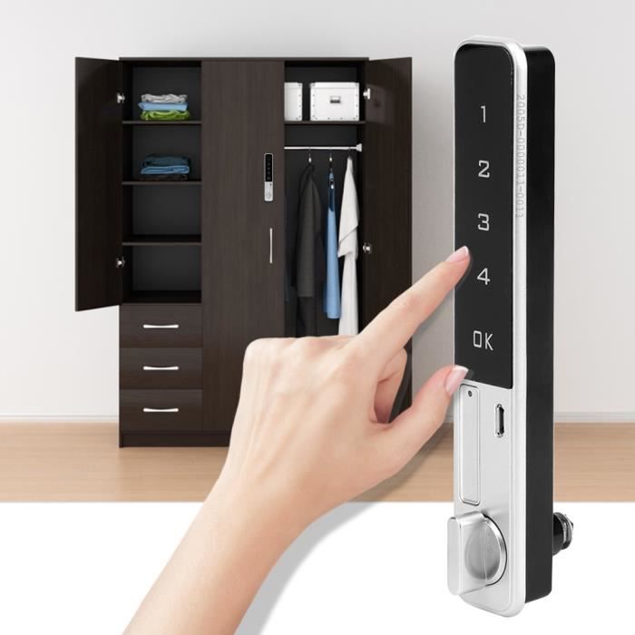 Cikonielf Verrouillage électronique de l'armoire Serrure de Mot de Passe en Alliage de Zinc ...