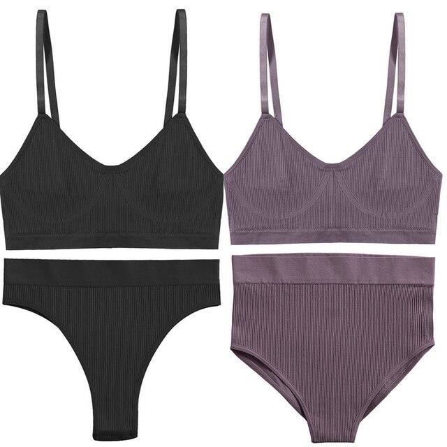 Ensemble Sexy de sport pour femmes Lingerie Push Up string soutien ...