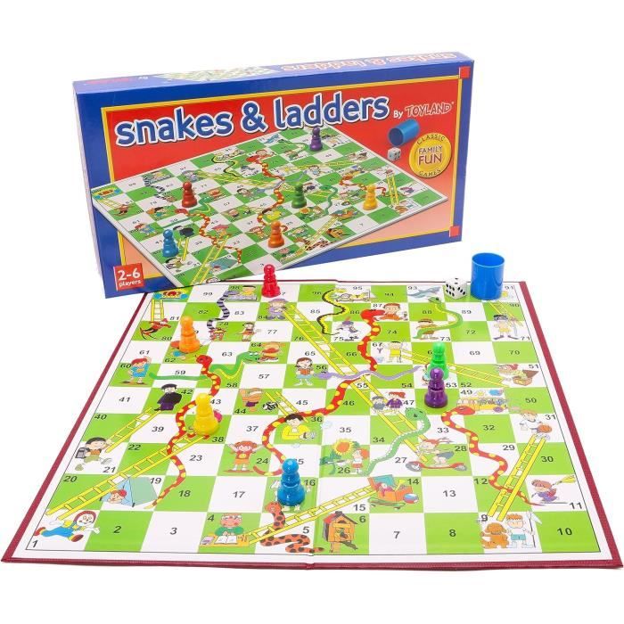Jeu De Serpents Et Échelles 9 Pièces Avec Plateau Pliable Et Boîte De ...