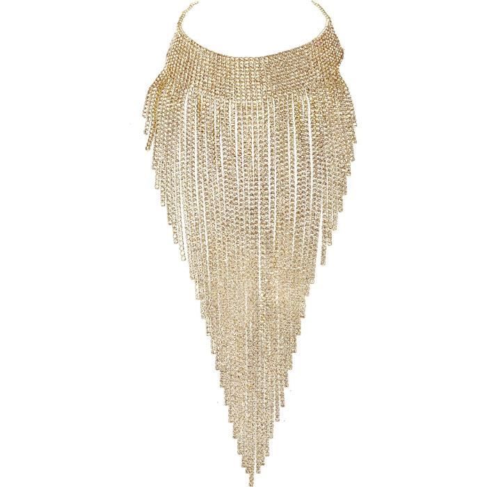 Faith Collier Femme Ras Du Cou Choker Plastron Frange De Cristal Strass ...