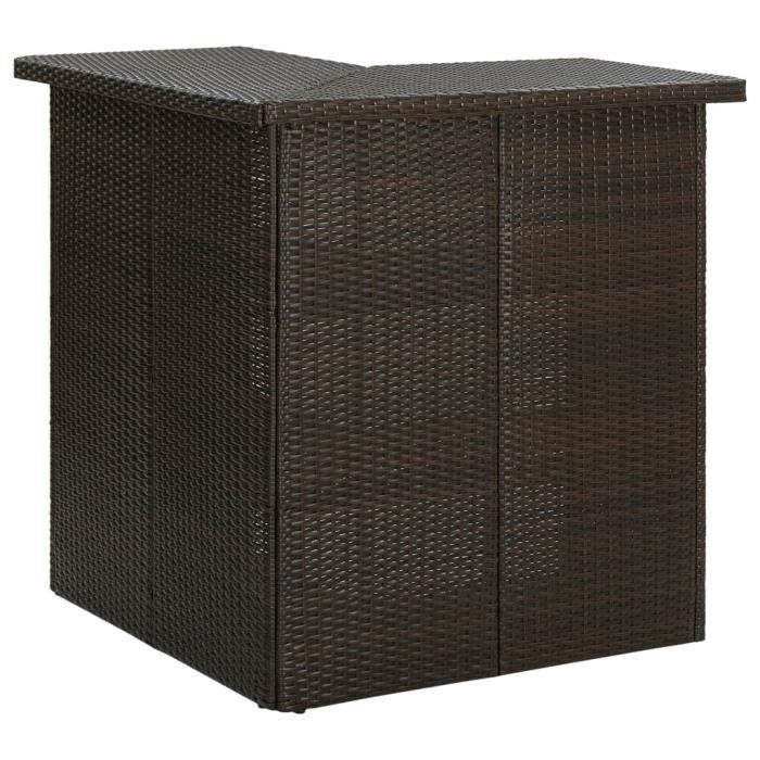 VidaXL Table d'angle de bar Marron 100x50x105 cm Résine tressée ...