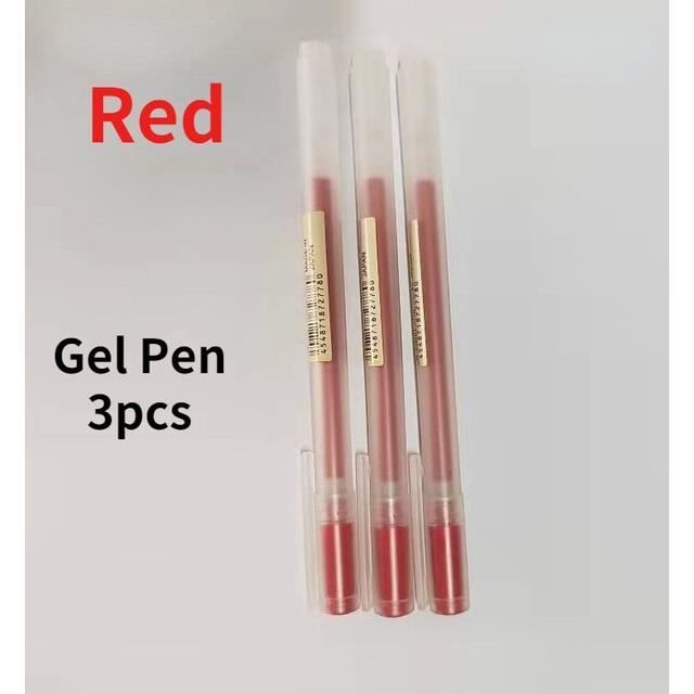 STYLO,Red-0.5mm--Stylo à encre Gel MUJIs Original, 3 pièces, noir-bleu ...