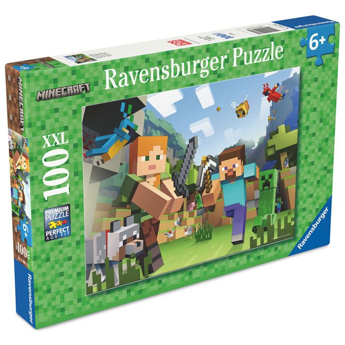 Puzzle - RAVENSBURGER - Minecraft - 100 pièces - Multicolore - Pour ...
