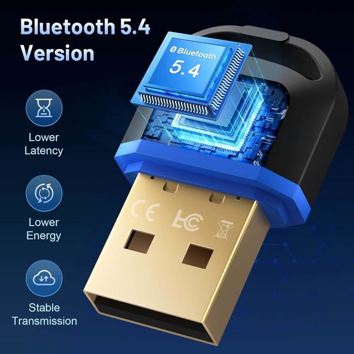 Dongle Bluetooth 5.4, Cle Bluetooth Pour Pc, Faible Latence, Adaptateur ...