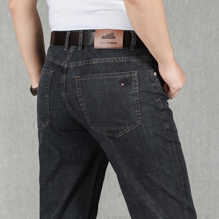 Jean Homme,Jeans Homme Regular en Coton Coupe Droite de Travail et ...
