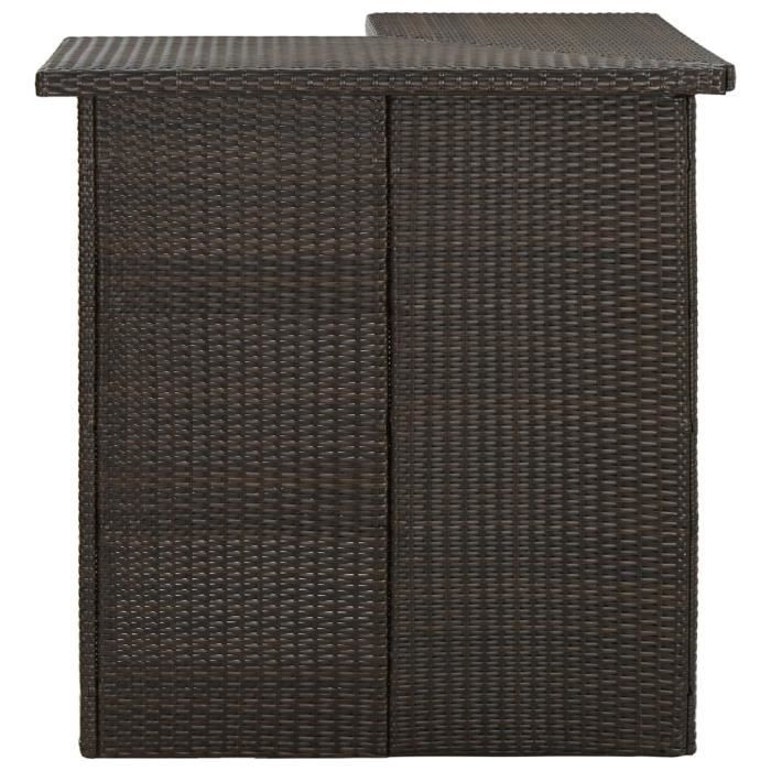 VidaXL Table d'angle de bar Marron 100x50x105 cm Résine tressée ...