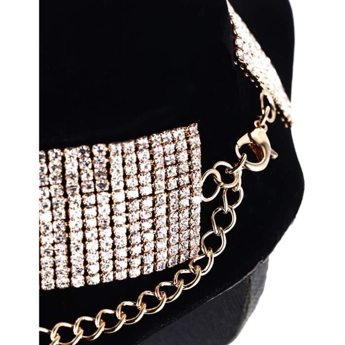 Faith Collier Femme Ras Du Cou Choker Plastron Frange De Cristal Strass ...