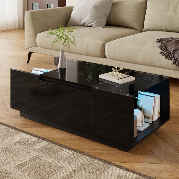 "Table de café moderne et minimaliste de 105 cm avec espace de ...