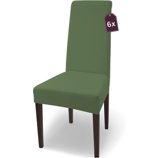 Housses de chaises en coton stretch Scheffler-Home - Set de 6 - Vert ...