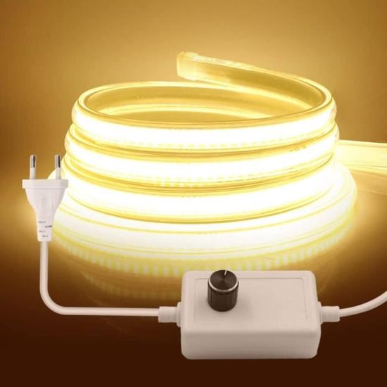 Ruban Led Dimmable, Cob Bande Led 220V Ip65 Etanche Bande Lumineuse ...