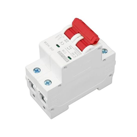 Disjoncteur 2P DC 500V MCB 16A Interrupteur de protection à montage sur rail DIN 6000A Capacité ...