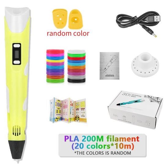 Stylo imprimante 3D,Yellow-200M-EU adapter--Ensemble de stylos ...