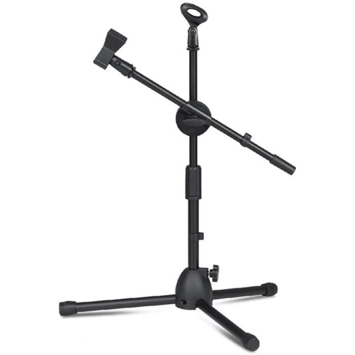 Trépied de microphone pliable léger en hauteur réglable et bras de ...