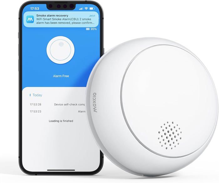 Détecteur de Fumée Connecté, WiFi Avertisseur de Fumée Intelligent avec ...