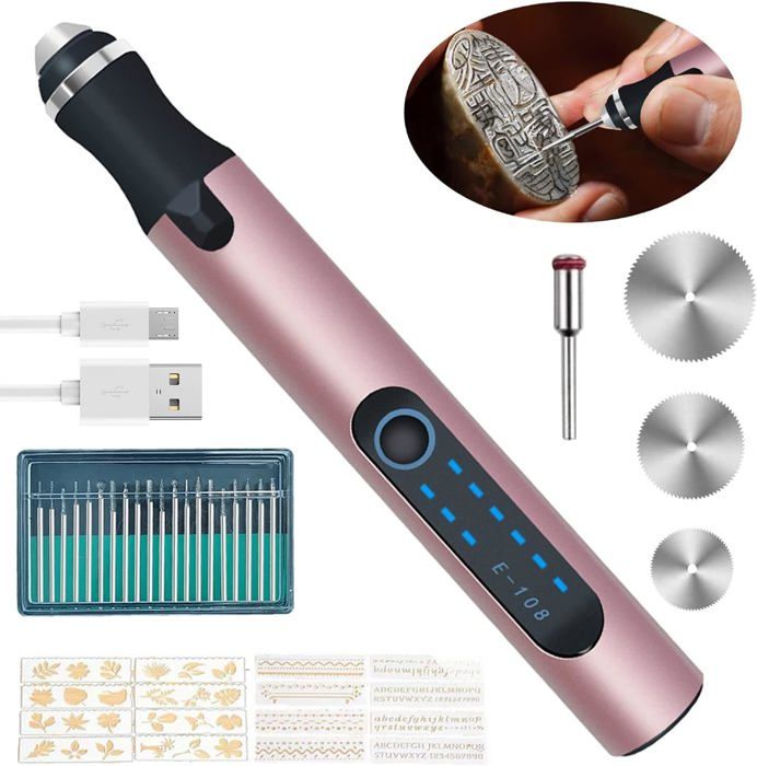 Stylo Graveur Électrique, Gravure Carve Outil, Mini Stylo Graveur sans Fil, Stylo Graveur ...