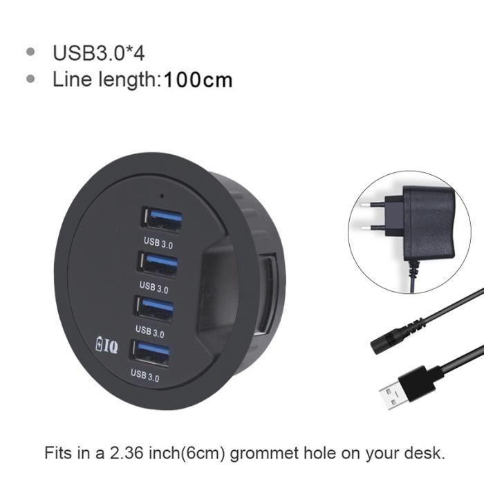 USB 3.0 4 ports - Hub USB USB 3.0 USB 2.0 Moyeu Bureau Oeillet Port Type C Hub Audio Avec SD-TF ...