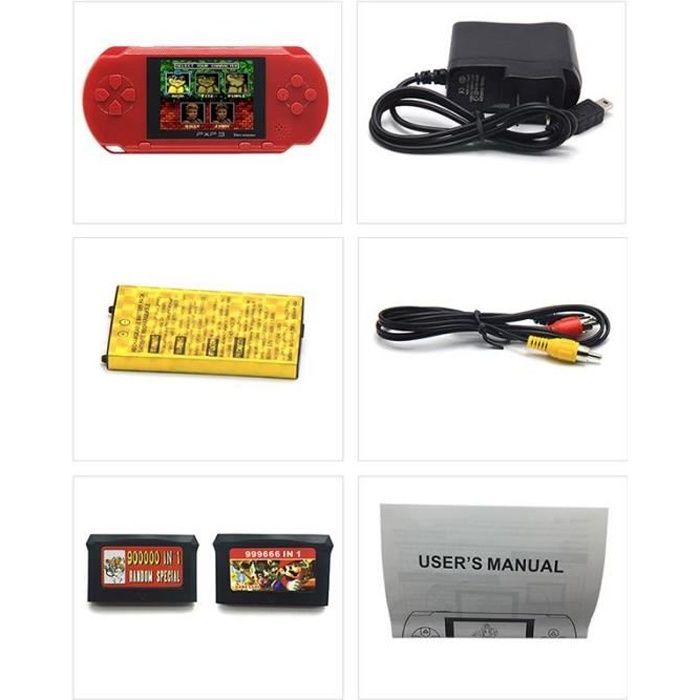 Rouge PXP3 16BT Console de jeux portable vidéo electronique 16 bits 150 ...
