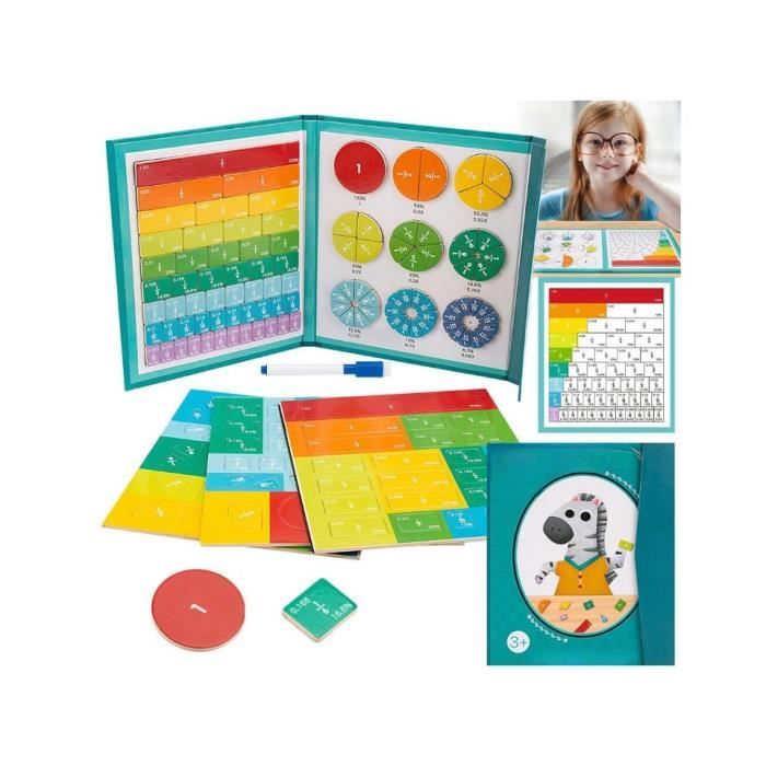 Jeux éducatifs Mathématiques - Fractions Aimantées - Couleurs vives et ...