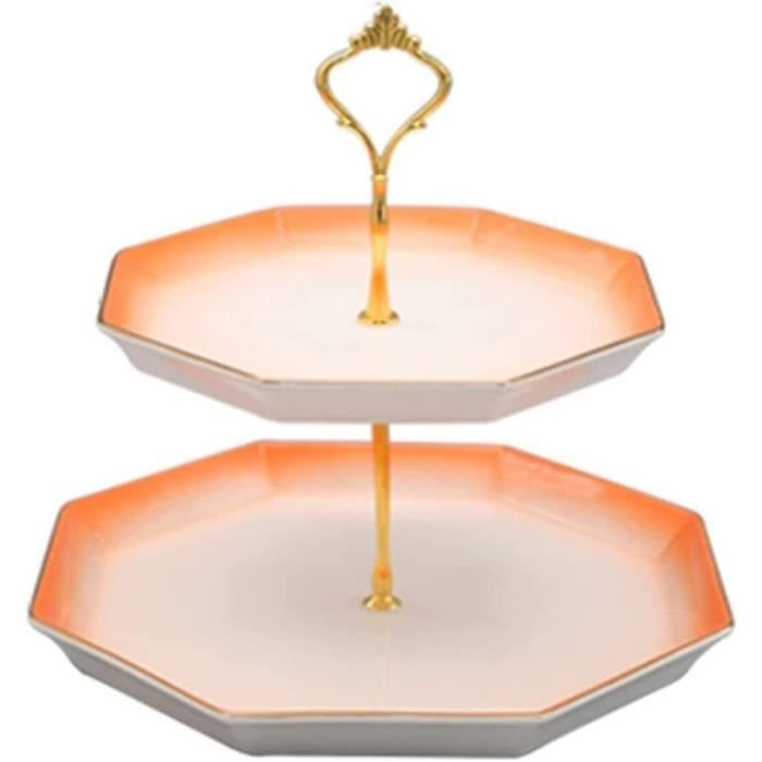Presentoir Gateau Présentoir À Gâteaux En Céramique À Deux Niveaux ...