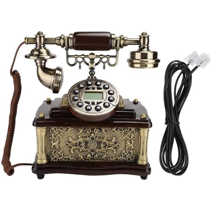 Téléphone Fixe Filaire Rétro, Téléphone Européen Filaire de Bureau ...