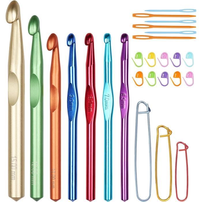 Kit de crochet de grande taille - Crochet géant pour laine épaisse ...