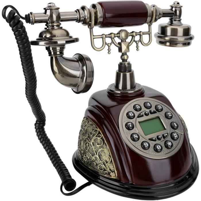 Téléphone Fixe Rétro, Téléphone Fixe de Bureau Vintage Style Européen ...
