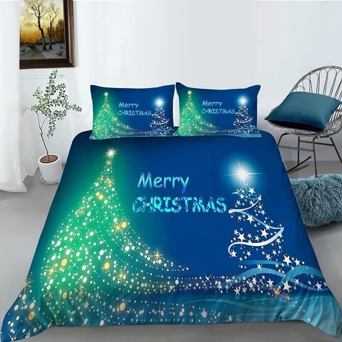 140x200cm-Parure de lit de Noël ultra douce avec housse de couetteMotif ...