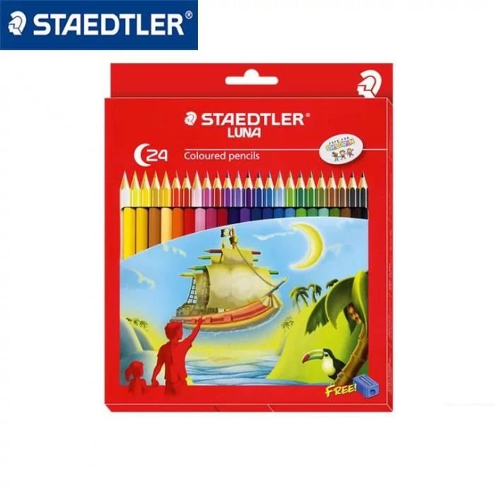 Ecriture,ensemble de crayons de couleur LUNA C24 C12,taille-crayon ...