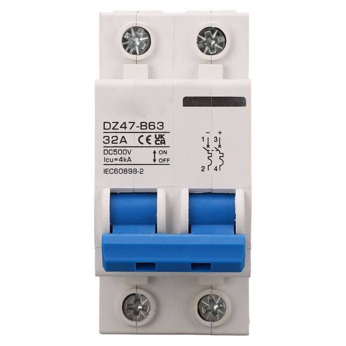 EJ.life Disjoncteur 2P 2P Type B Disjoncteur 4000A Capacité de rupture Système PV solaire Petit ...