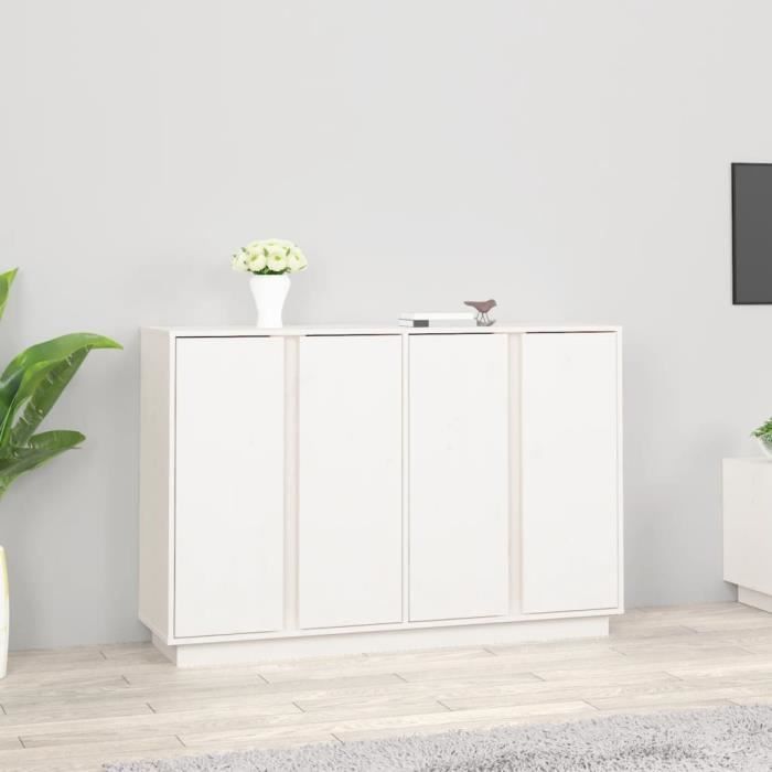 Garnaco Buffet Blanc 120x35x80 cm Bois massif de pin AB814495 85433 ...