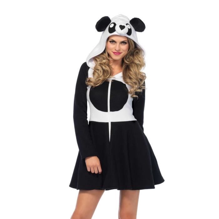 Costume Panda Douillet. Robe polaire zippe l'avant avec capuche tte de ...