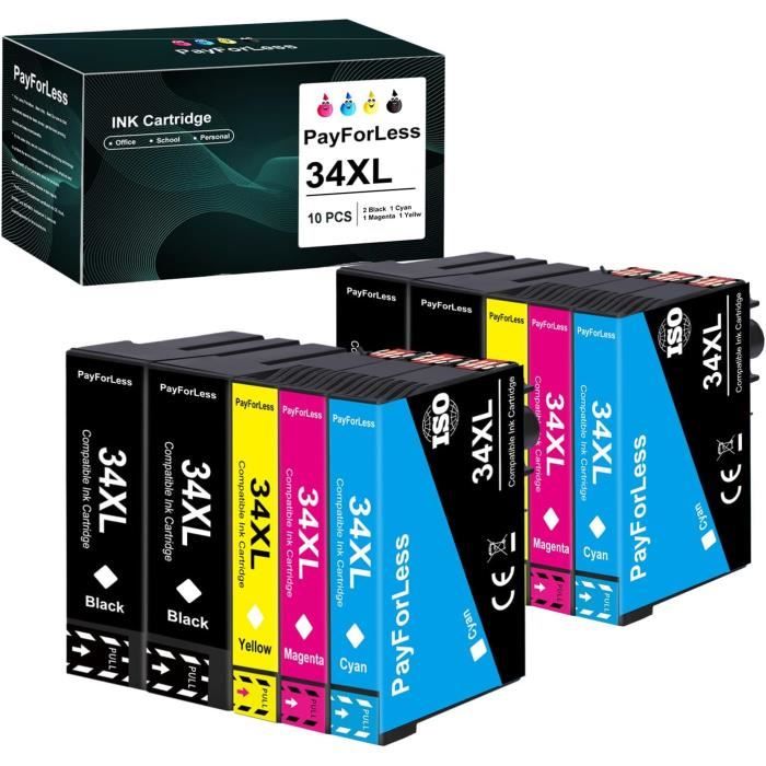 34Xl Cartouche,Remplacer Pour Epson 34 34 Xl Cartouche D'Encre ...