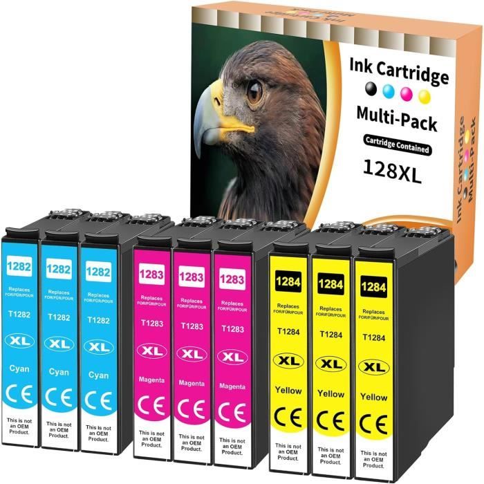 9X T1285 Cartouches D'Encre Compatibles Pour Epson T1282 Cyan T1283 ...