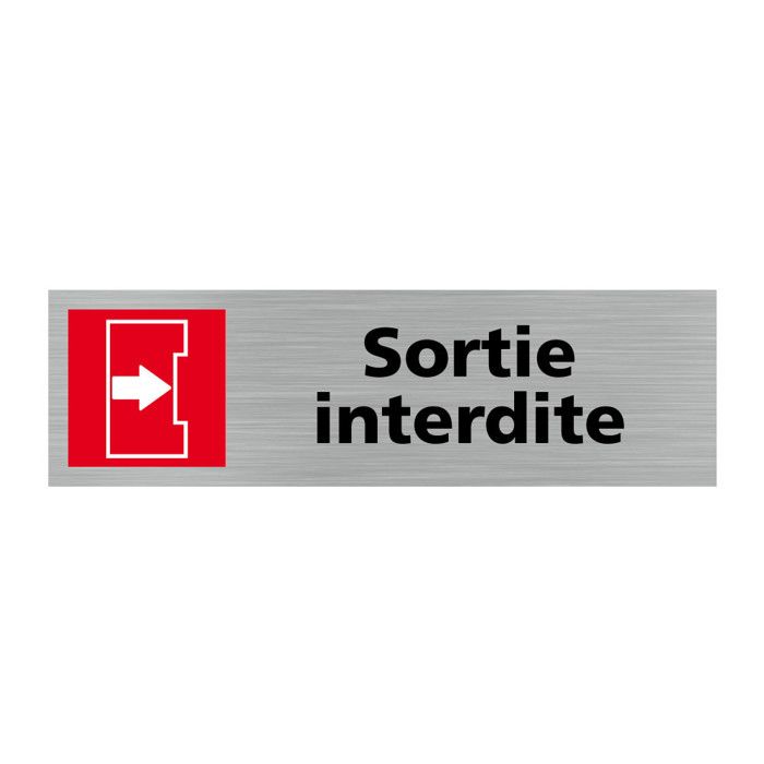 Plaque de porte Sortie interdite, 170x50 mm (17x5 cm), adhésif aspect ...