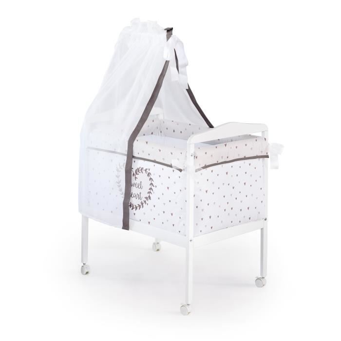 TANUKI - Berceau bébé en bois "SWEET HEART"de 0 à 12 mois jusqu'a 9 kg ...