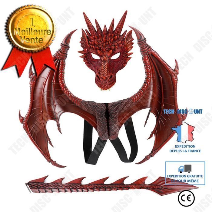 TD® Halloween decoration Ensemble de masques de queue d'ailes de dragon ...