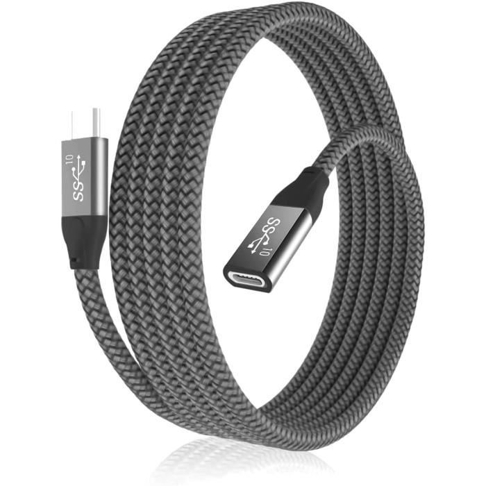 Câble Extension Usb C 1M,Usb-C 3.1 Gen2 10Gbps Cordon Femelle À Mâle ...
