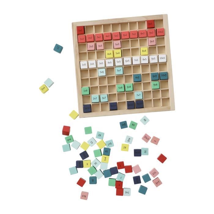 VERTBAUDET Jeu des tables de multiplication en bois multicolore TU ...