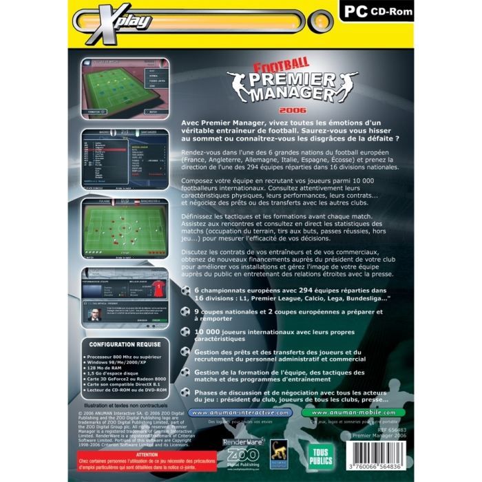 PREMIER MANAGER 2006 / JEU PC CD-ROM - Cdiscount Jeux vidéo