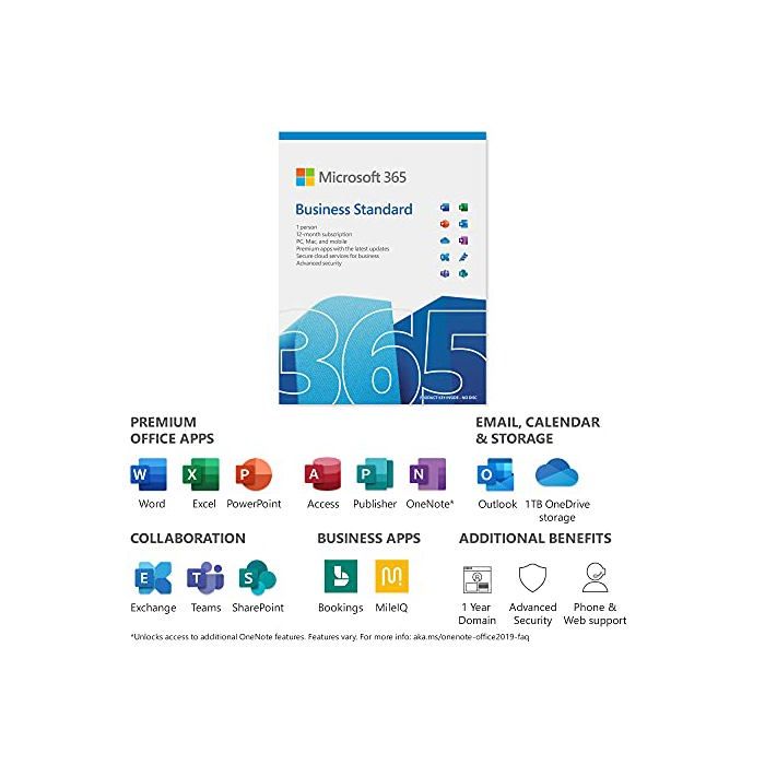 Logiciel - Microsoft - 365 Business Standard - 1 utilisateur - 1 an ...